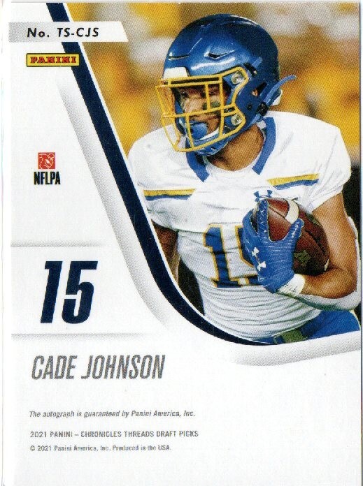 CADE JOHNSON 2021 PANINI CHRONICLES THREADS AUTO ROOKIE SIGNATURES | eBay