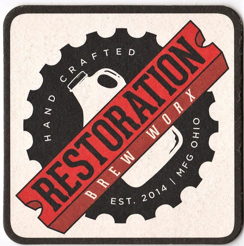 Restoration Brew Worx Beer Coaster Delaware OH | eBay