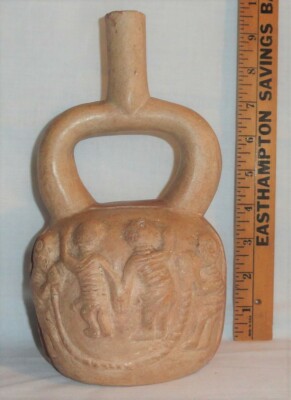 Moche Replica Clay Stirrup Spout Vessel Bottle Skeletons Jumping Rope ...