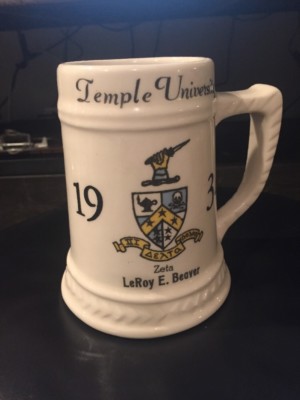 VINTAGE 1934 Temple University Fraternity Ceramic Beer Stein Mug ...