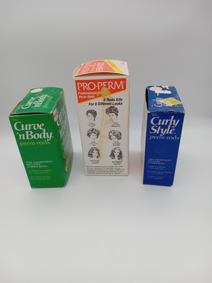 Vintage 1985 Perm Rods Curlers Toni Gillette Pro-Perm Curly Hair ...