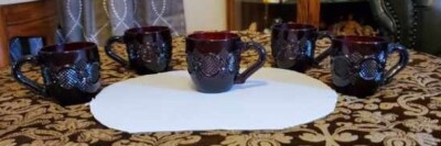 AVON 1876 Cape Cod Ruby Red Gothic Dinnerware Entire Collection Setting ...