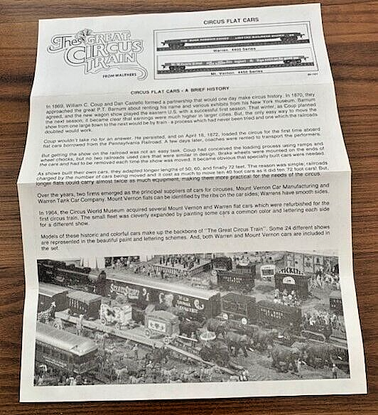 Walthers HO Great Circus Train Flat Car Set (#53 and #60) 11th Release ...