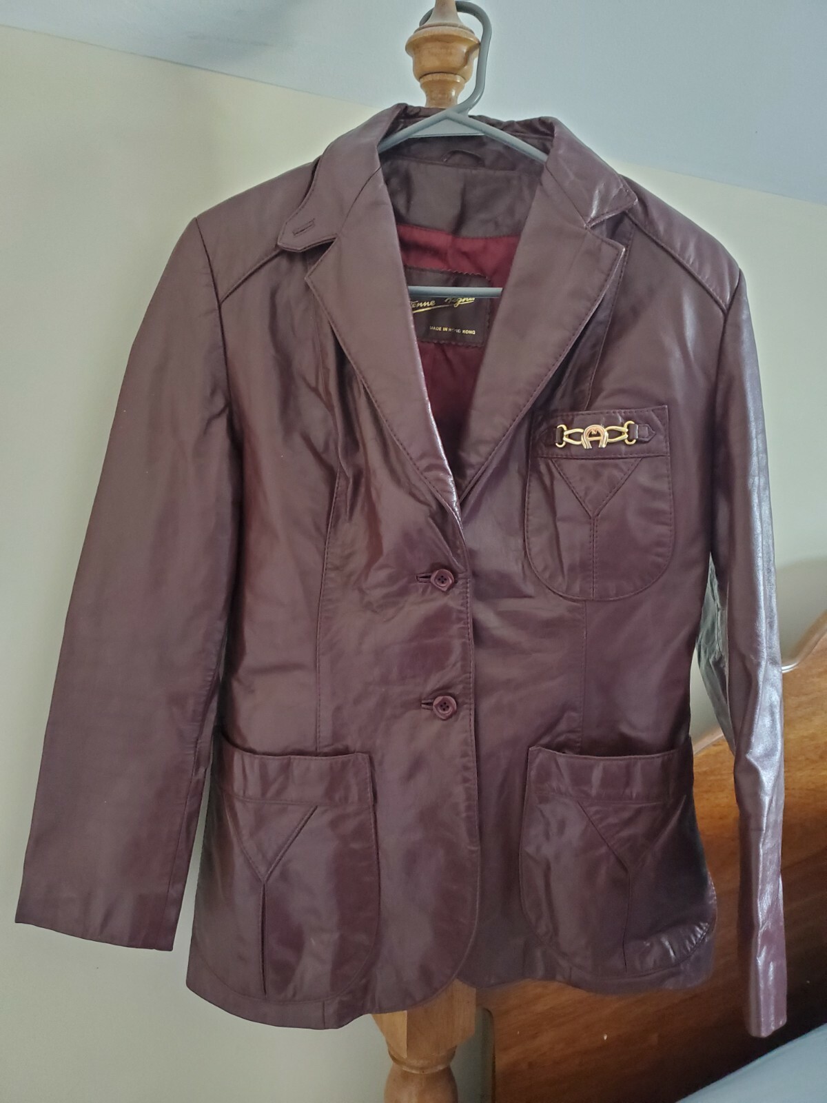 Etienne Aigner Genuine Leather Jacket - Size 8 P - Gem
