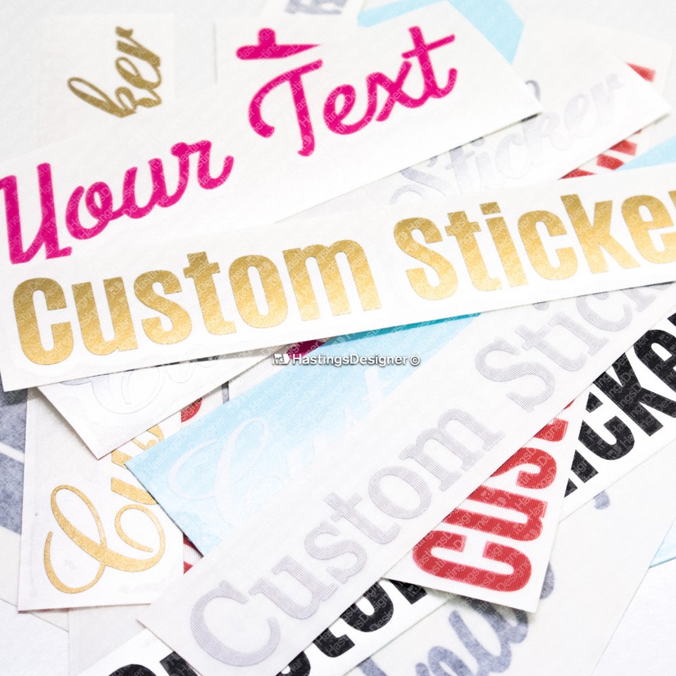 32cm CUSTOM VINYL STICKER Waterproof Personalised Text Car,Van,Window ...