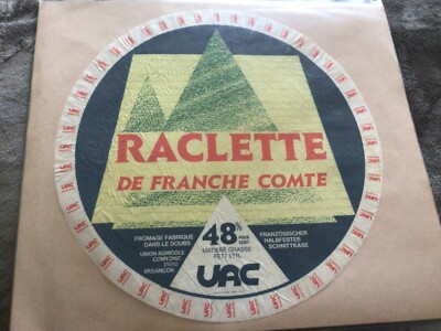 Etiquette Fromage Montagne Raclette Franche Comte UAC French Cheese ...