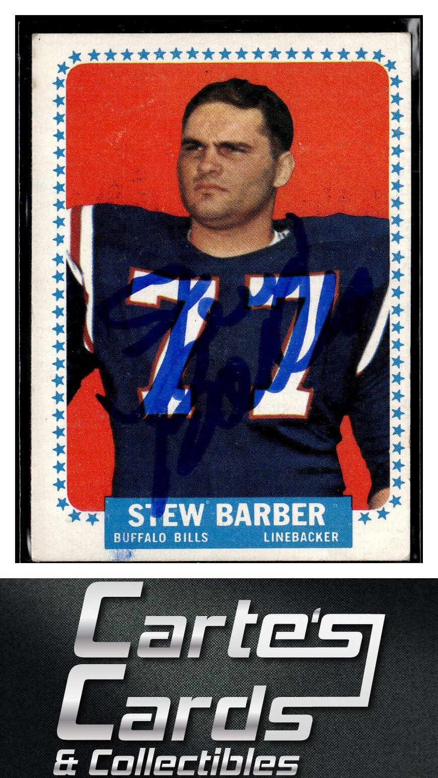 Stew Barber 1964 Topps #23 Buffalo Bills RC TTM/IP Signed Auto | eBay