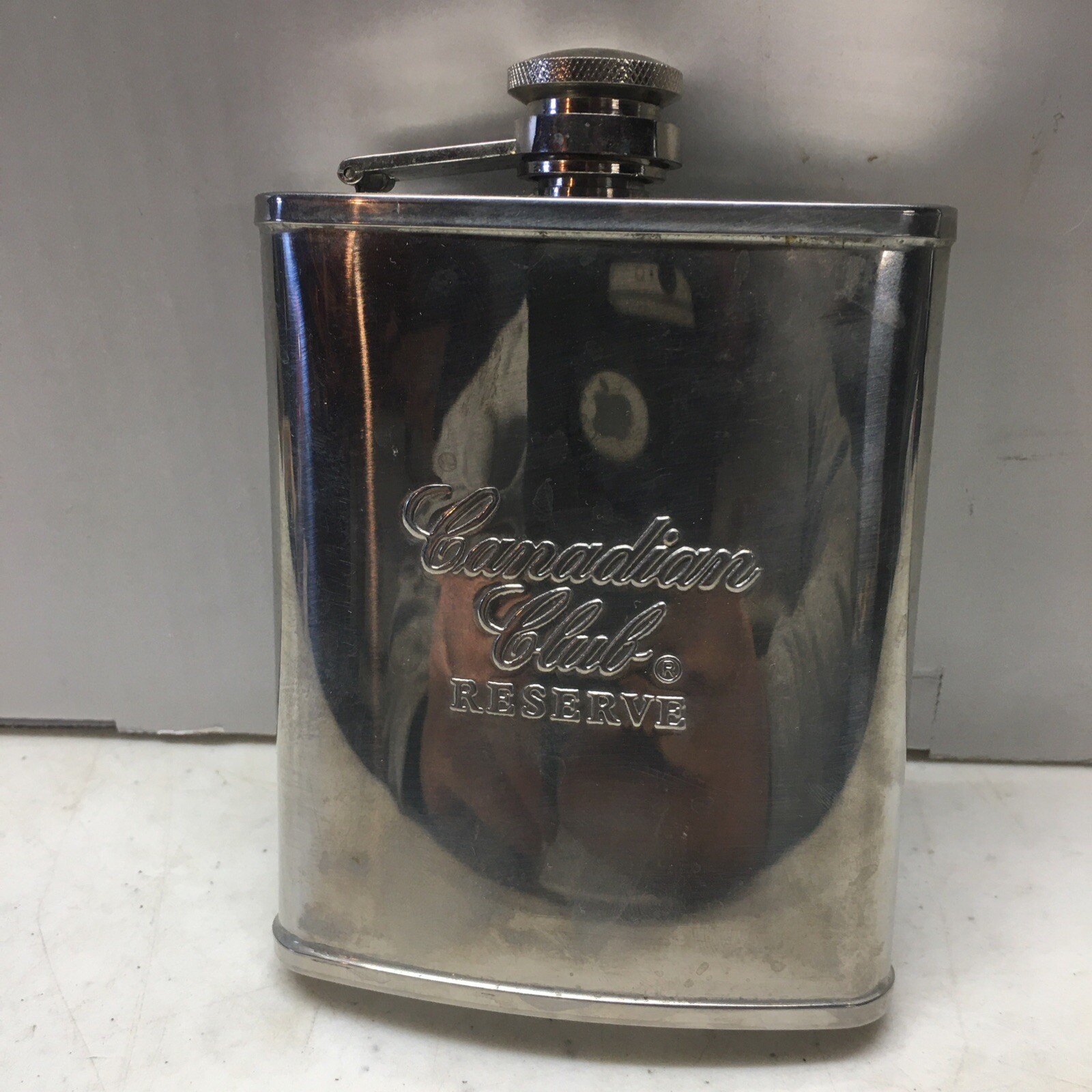 Canadian Club Reserve Flask Stainless Steel Hip Flask Flask VINTAGE ...