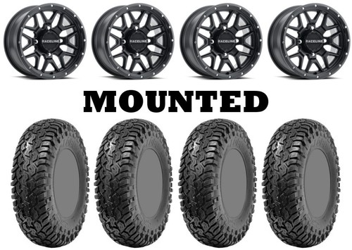Kit 4 CST Lobo RC Tires 32x10-14 on Raceline Krank Matte Black Wheels ...