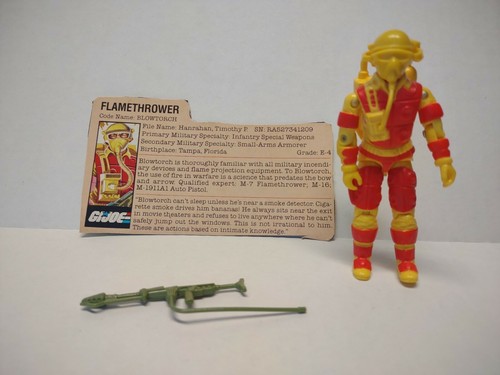 1984 Hasbro GI Joe Blowtorch Flamethrower Action Figure 100% Complete w ...
