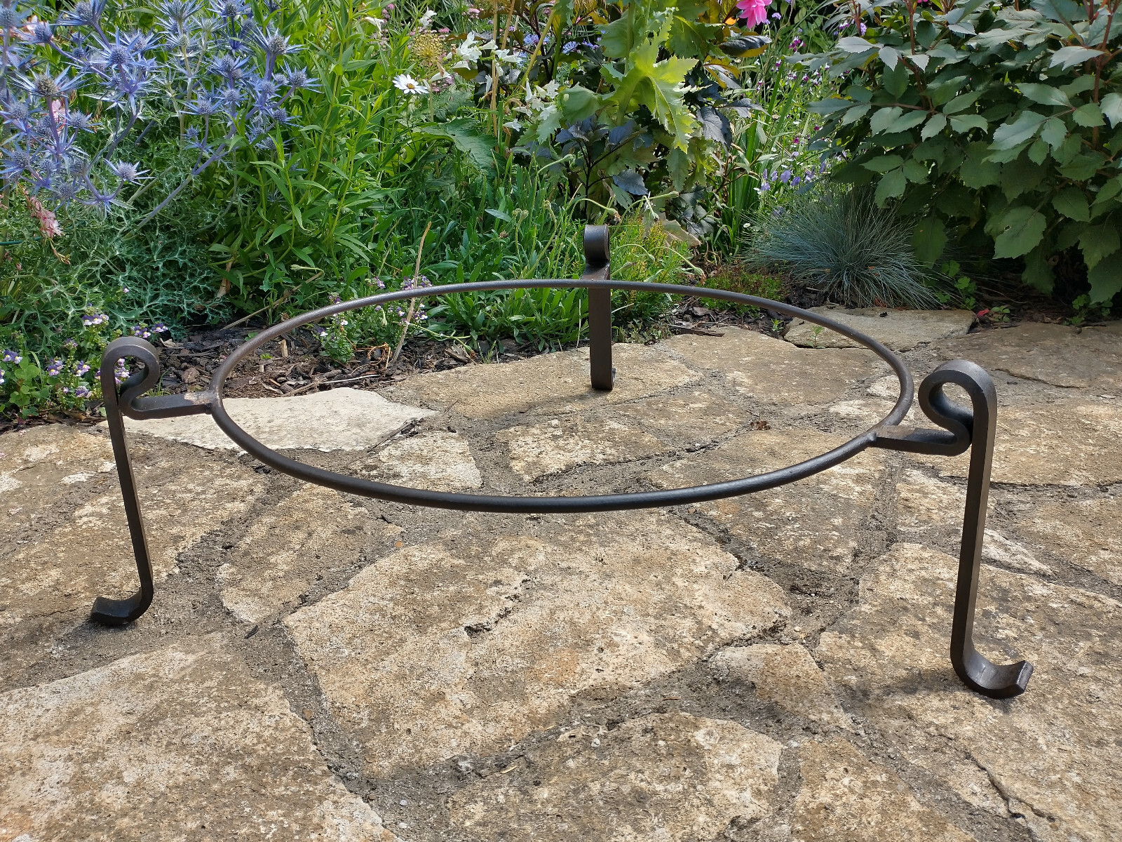 70cm Indian Fire Bowl / Fire Pit With Stand & Grill - Handmade Kadai ...