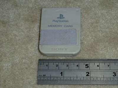 SONY PLAYSTATION PS1 OFFICIAL MEMORY CARD 1 MB 1MB Light Grey Genuine ...