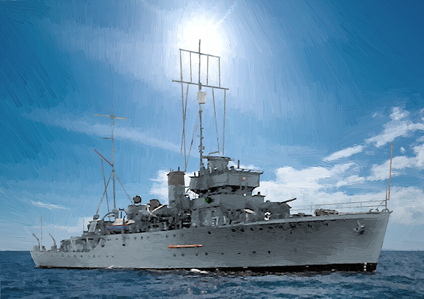 HMS BRAMBLE - ARCTIC CONVOYS WW2 - LIMITED EDITION ART (25) | eBay UK