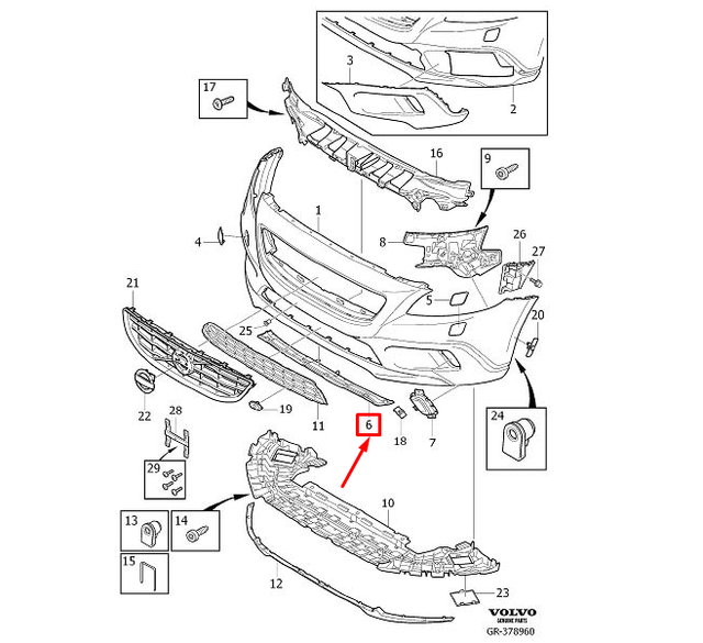 Genuine OEM Volvo V40 Cross Country Bumper Protecting Plate 31383786 ...