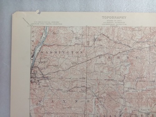 ORIGINAL PHILO OH OHIO GEOLOGICAL SURVEY TOPO MAP TOPOGRAPHICAL 1910 | eBay