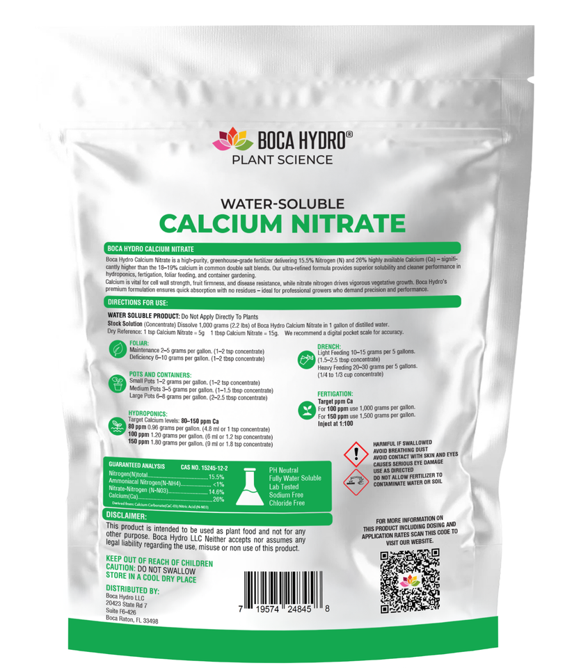 Boca Hydro Calcium N Water Soluble Nutrient Fertilizer 15.5% N +26% ...
