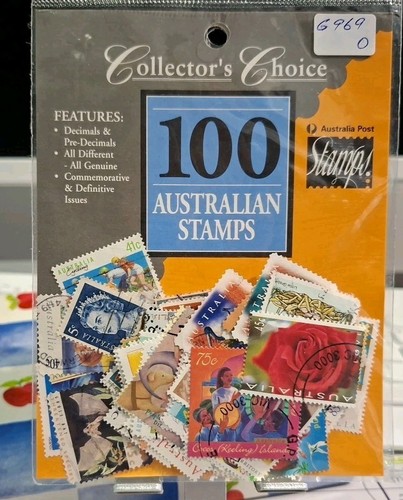 G969 - Australia Post Office Unopened Package of 100 Fine Used Stamps ...