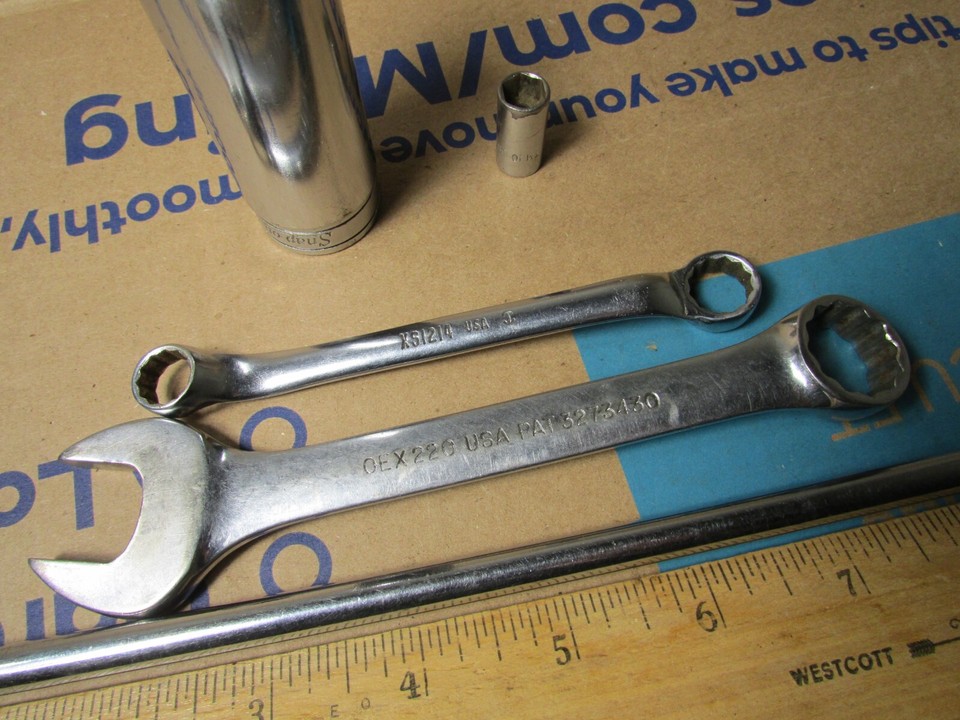 Lot of 5 Snap On Tools 10" Extension 2 Wrenches 2 Sockets | eBay
