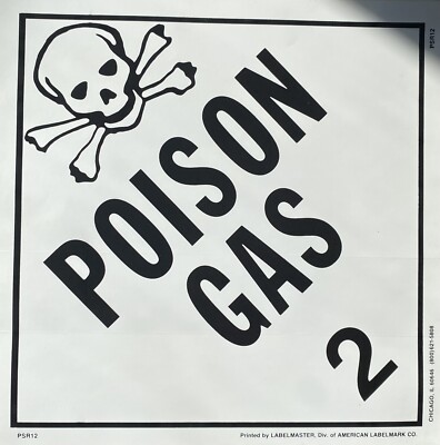 Poison Gas 2 Label Sticker Decal With Skull 10.5” X 10.5” | eBay