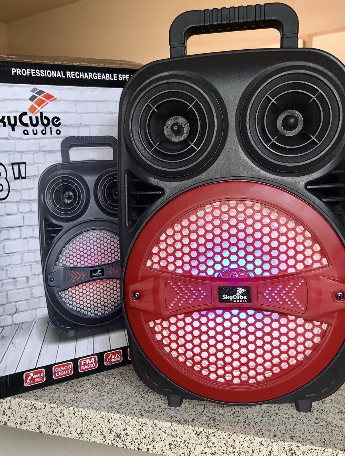 bluetooth speaker portable SkyCube 5000W P.M.P.O 8” +1 Tweeter ...