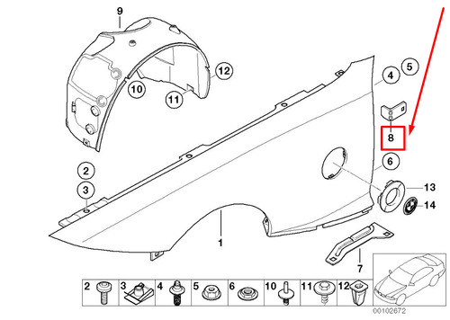 NEW BMW Z4 COUPE E86 SIDE PANEL COLUMN A BRACKET 7064697 41217064697 ...