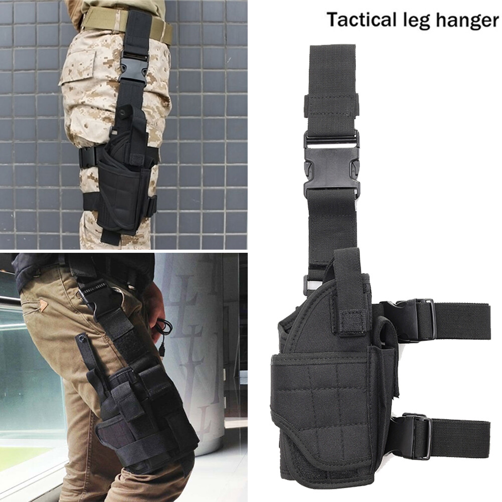 Mens Tactical Drop Leg Bag Military Thigh Fanny Belt Pouch Pistol Gun ...