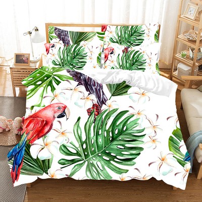 3D Watercolor Parrot Bedding Set Duvet Cover Comforter Cover Pillow ...