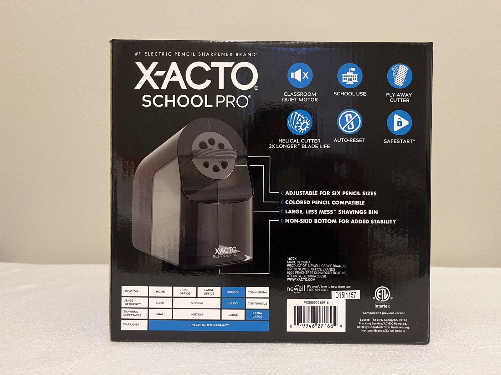 X-ACTO 1670 School Pro Electric Pencil Sharpener - Black for sale ...