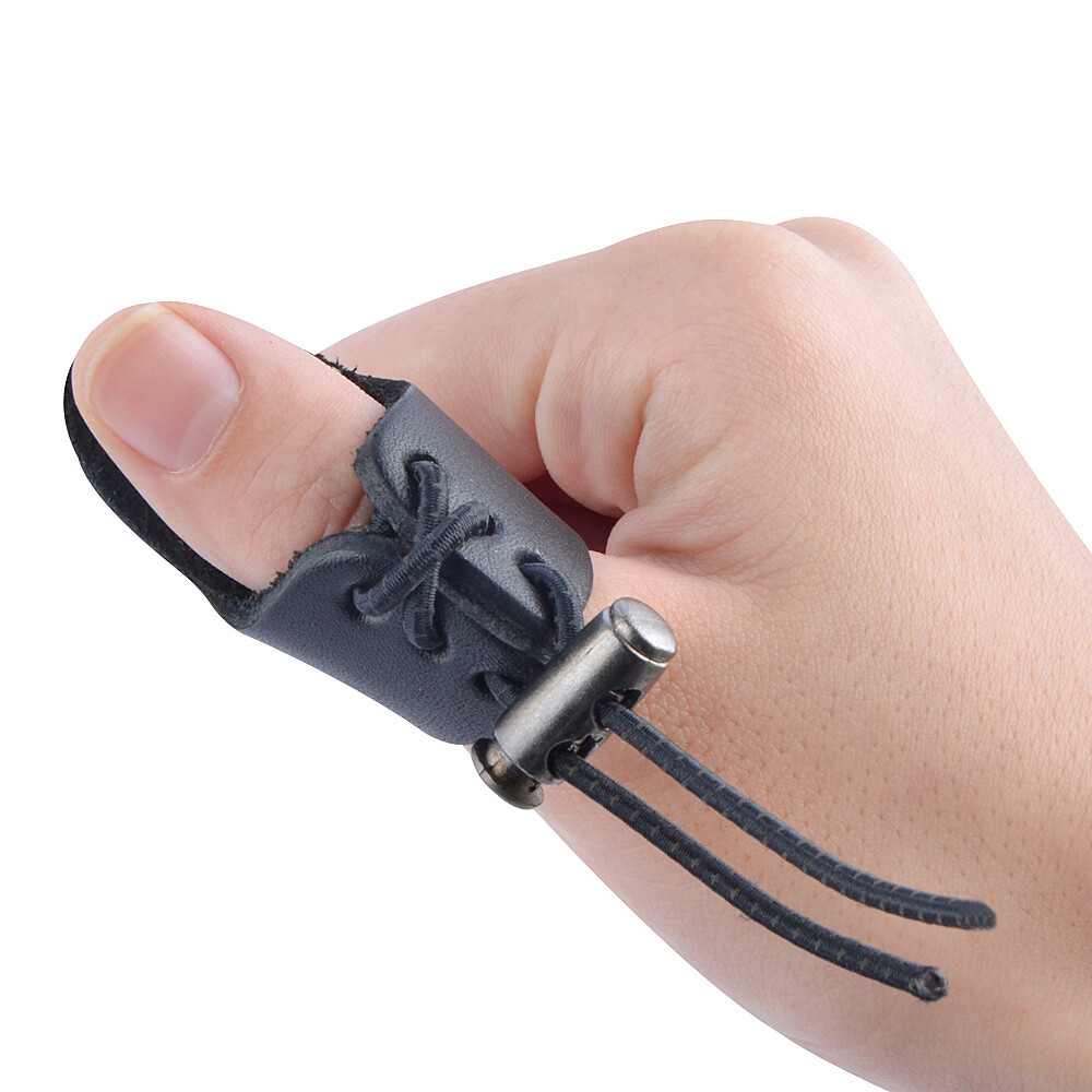 2X Archery Finger Guard Leather Protector Gear Thumb Ring for Bow ...