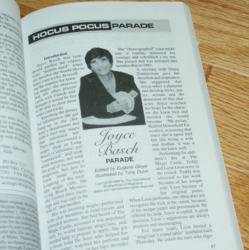 Linking Ring (Jul 1998)--JOYCE BASCH one-woman Parade; Tenyo interest ...