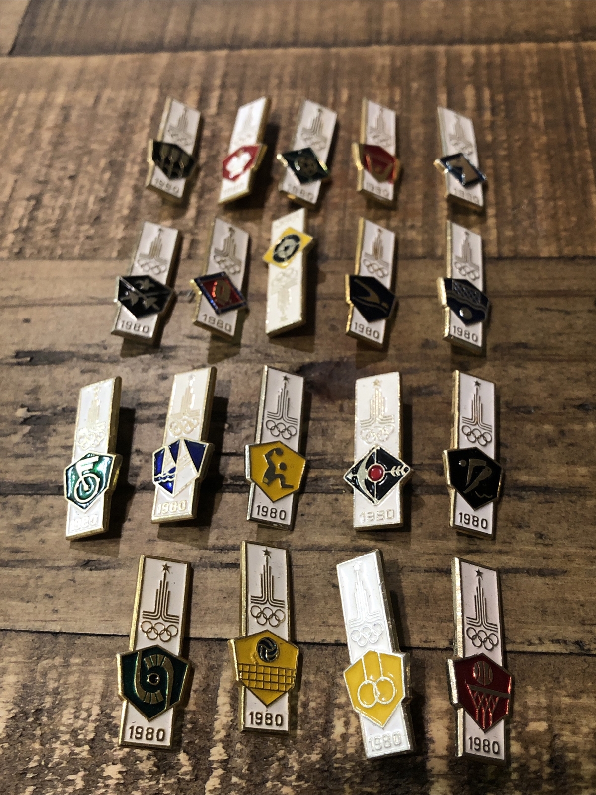 1980 Moscow Olympic Pin MOCKBA Rare Lot Of 19 00F | eBay