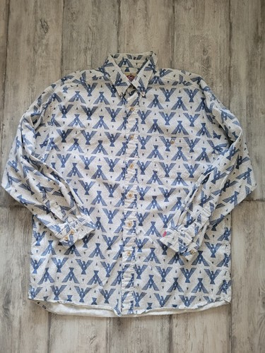 BARN FLY Cowboy Dress Shirt Mens L LARGE Rodeo Long Sleeve Bird Falcon ...