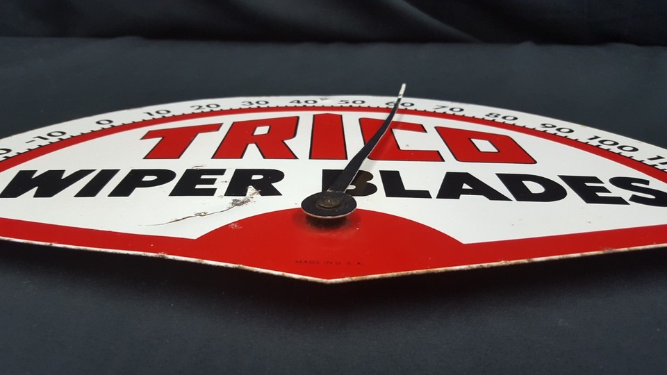 Vintage Trico Wiper Blades Metal Sign Thermometer | eBay