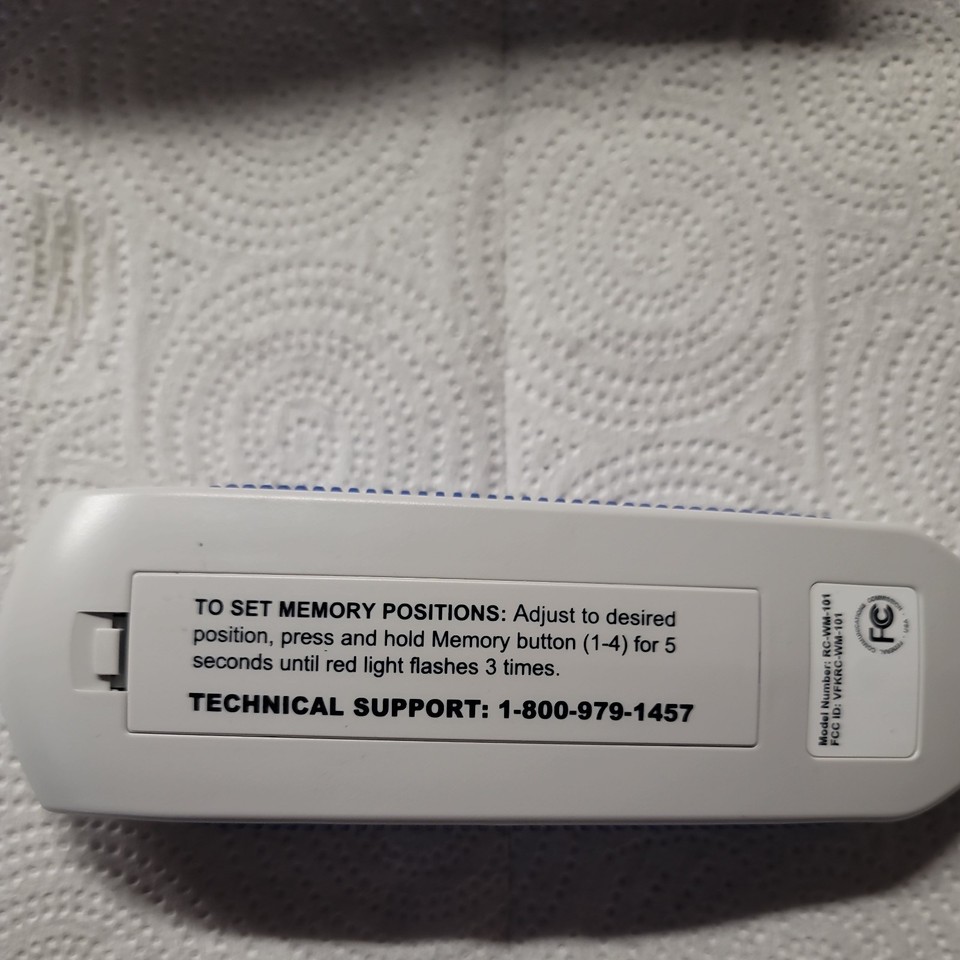Tempur-Pedic TEMPUR Advanced Ergo System Wireless Remote Control RC-WM ...