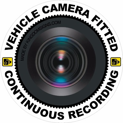 VEHICLE CAMERA FITTED DASH-CAM DVR STICKER, Truck Van Car Lorry Video ...