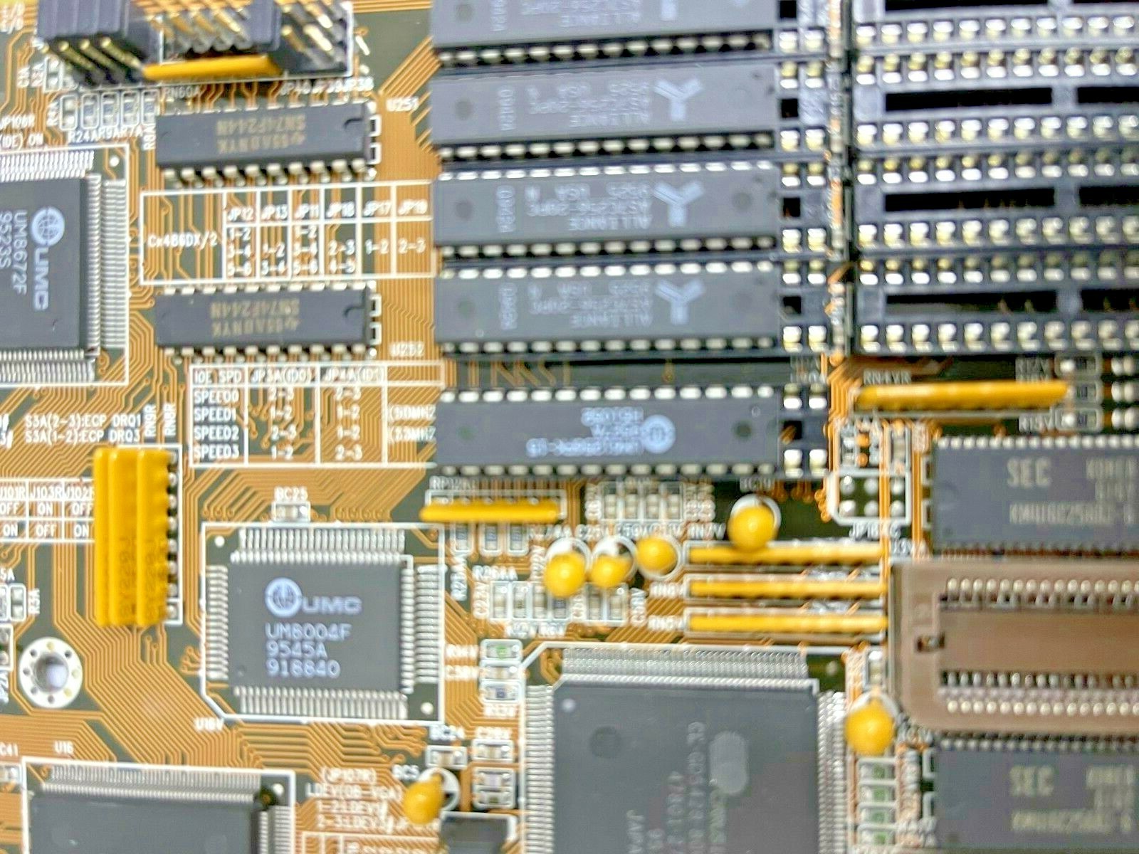 RARE TECHMEDIA DX4/100 UMC 8498F 80486 AT MOBO VGA SERIAL GAME PARALLEL ...