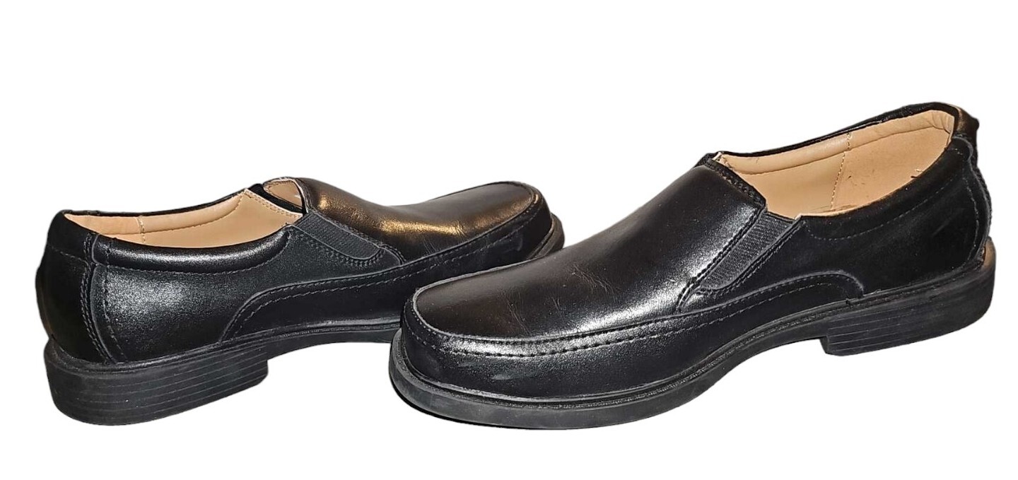 Boys Florsheim Bogan Jr II 16624 Black Leather Casual Slip On Shoes Sz ...