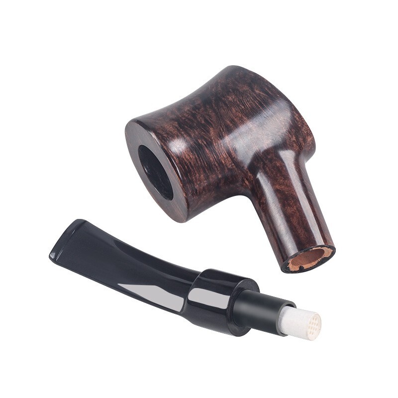 Portable handmade solid wood briar pipe old style dry pipe filter briar ...