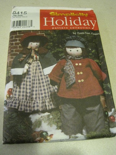 HOLIDAY DOLLS 36 & 48" Vintage SIMPLICITY 8415 Sewing Pattern VAN ...