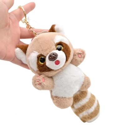 Long Tail Raccoon Keychain Pendant Plush Toy 5" Stuffed Animal Doll ...