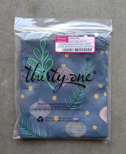 Thirty One Timeless Memory Pouches Small Gift Bags HOLIDAY ORNAMENTS x ...