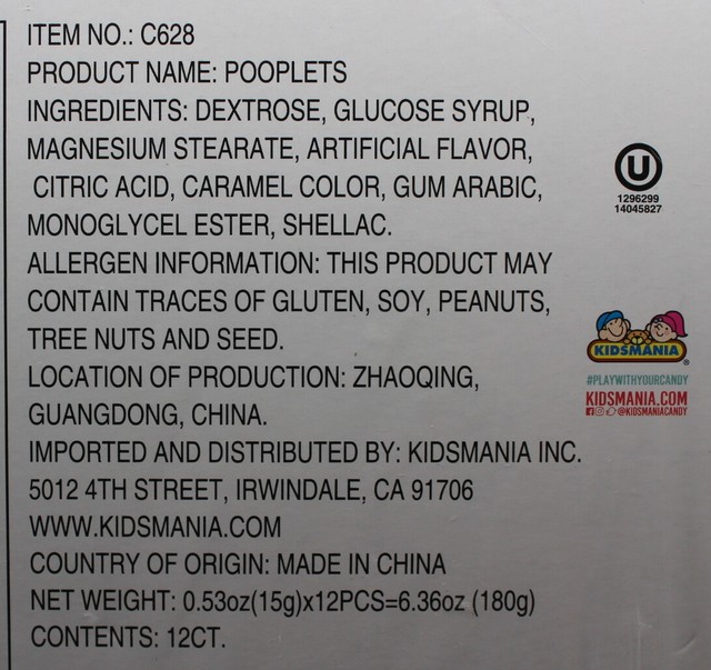 Pooplets Poop-shaped Candy by Kidsmania Cola 12 Count for sale online ...