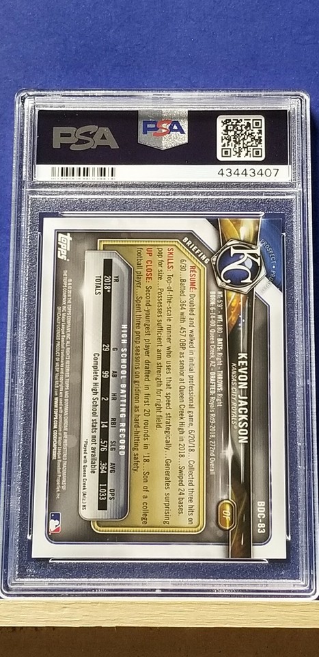 Kevon Jackson - 2018 Bowman Chrome Draft Blue Refractor PSA 10 | eBay