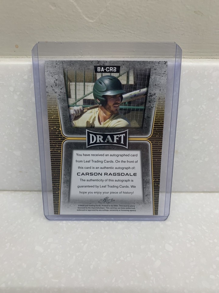 2020 Leaf Draft Carson Ragsdale Auto Gold/Yellow. Mint!🔥 | eBay