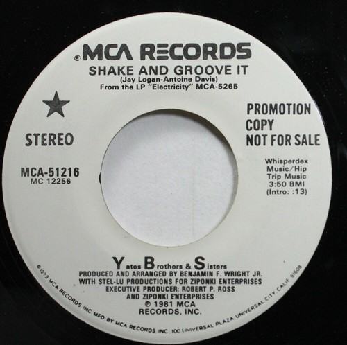 Soul Promo Nm! 45 Yates Brothers & Sisters - Shake And Groove It ...