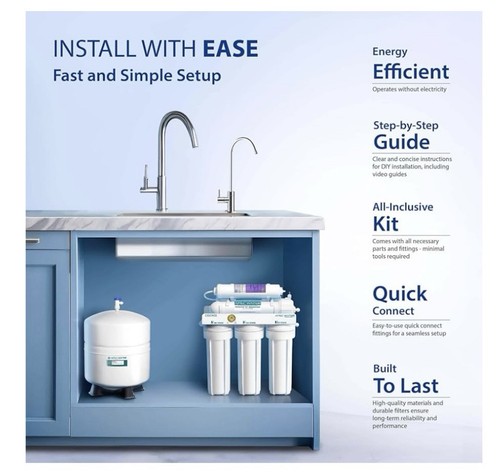 APEC WATER 6 Stage 75 GPD Alkaline Reverse Osmosis Water Filter System ...