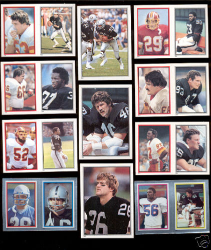 84 Oakland Raiders Sticker Set HOWIE LONG JIM PLUNKETT MARCUS ALLEN ...