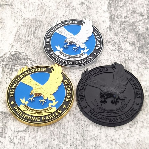 1pcs Philippine eagles Metal 3D Emblem Round Trunk Fender Badge Decals ...