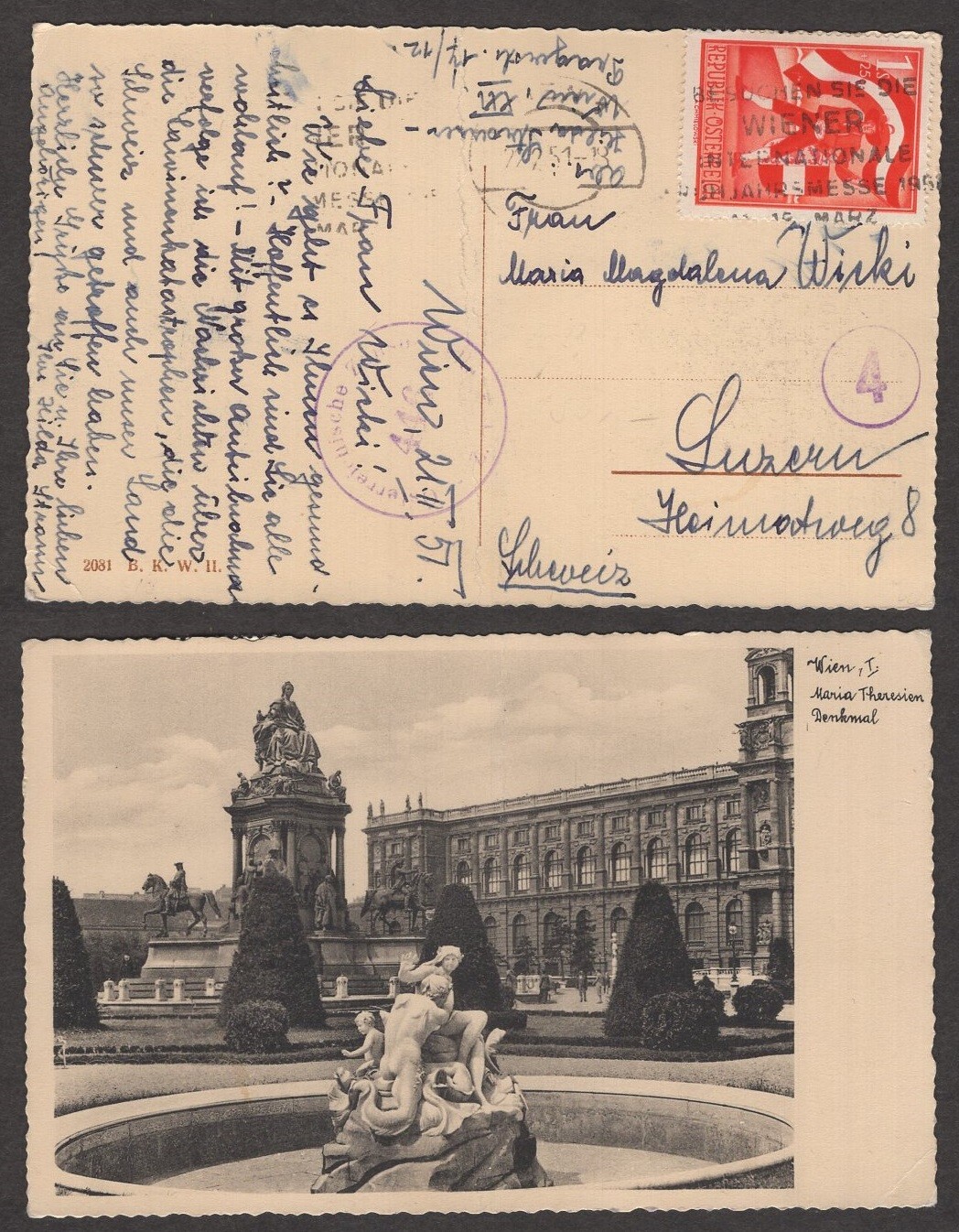1951 Austria Postcard - #B270 Semi Postal – Scott Catalog Value $32.50 ...