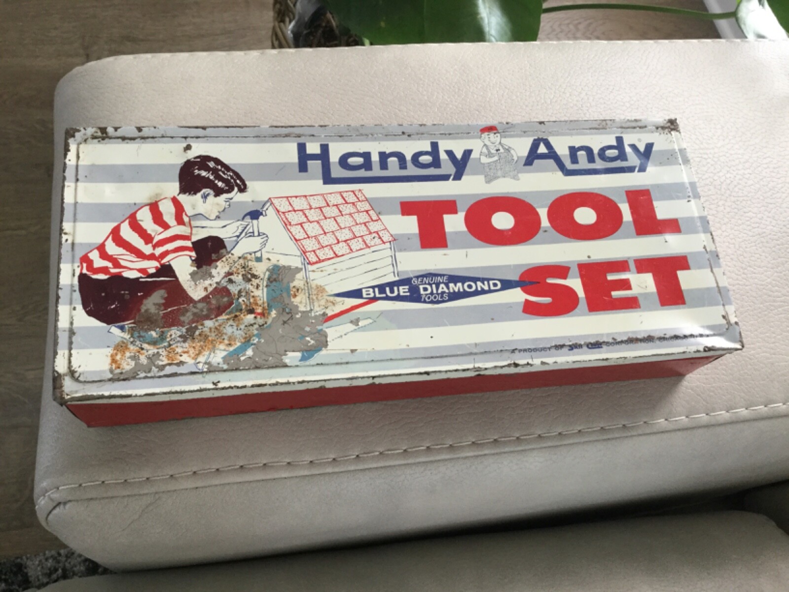VINTAGE HANDY ANDY BLUE DIAMOND TOOL SET. TIN BOX ONLY. | eBay